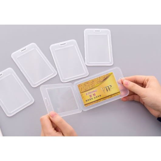 Transparent Card Holder PVC Waterproof Bus Card Cover Student Clamshell ...