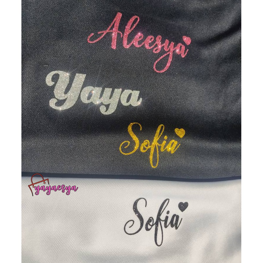 Glitter Sticker Nama Iron Vinyl (custom name) | Shopee Malaysia