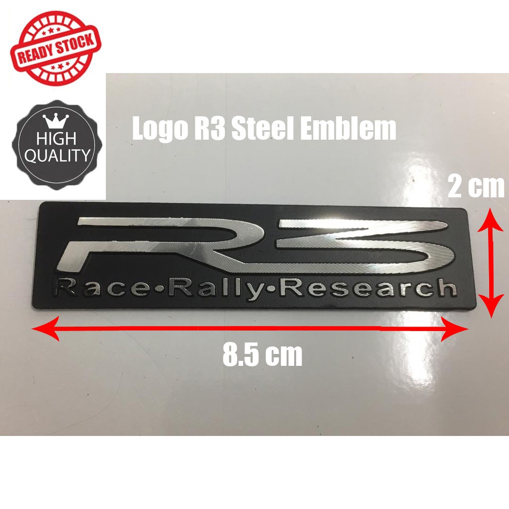 R3 Steel Emblem (With 3M Double Side Tape) (1 pc) | Shopee Malaysia