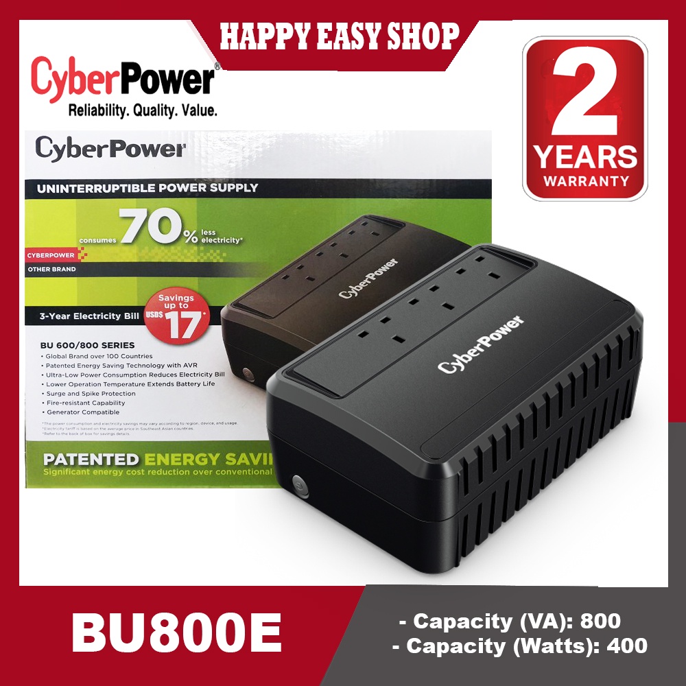 Official CyberPower BU800E 800VA UPS Backup Battery with Build-in AVR ...