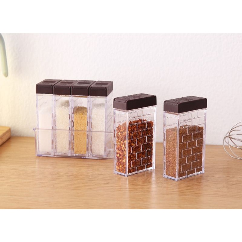 6 in 1 Set Spice /Herbs Jar Seasoning Box/ Bottle Set Seasoning Storage ...