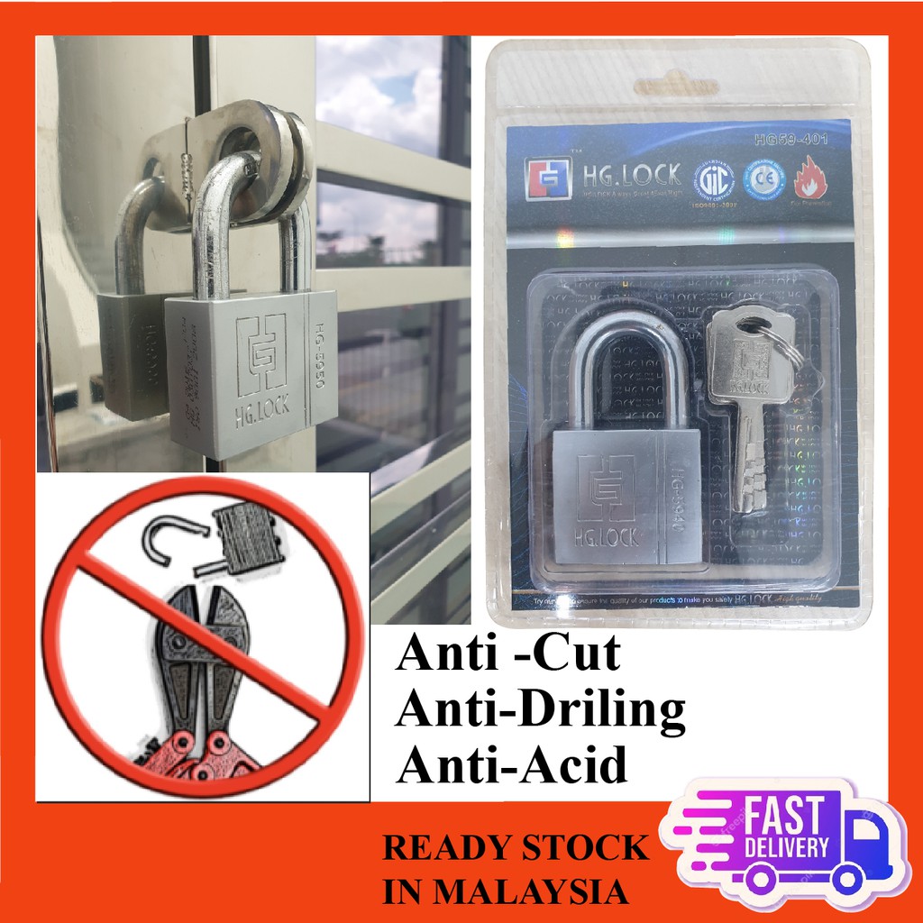 HG Pad Lock 40mm Heavy Duty Anti cut Pad Lock Set/High Quality Pad Lock ...