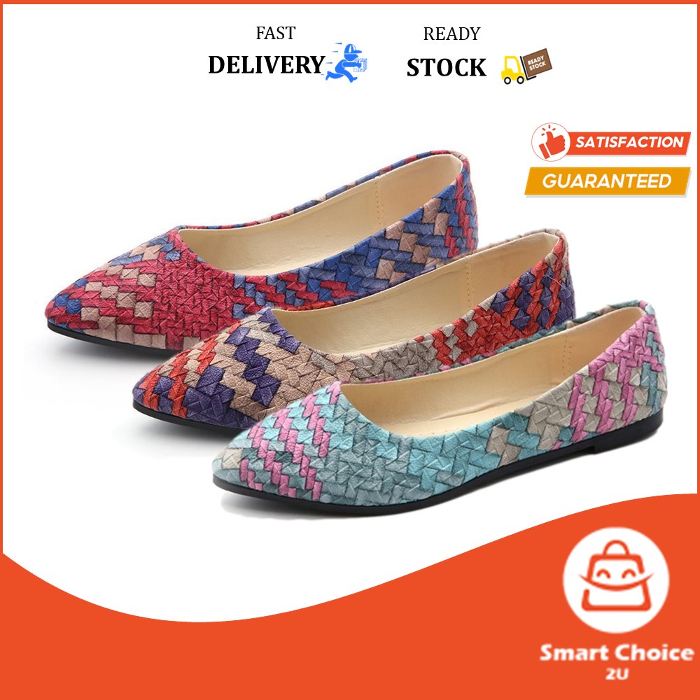 SmartChoice*ReadyStock Fashion Pointed Flat Shoes Women Casual Faux ...