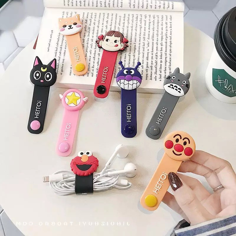 Data cable headphone protector, cable manager/cute cartoon cable winder ...
