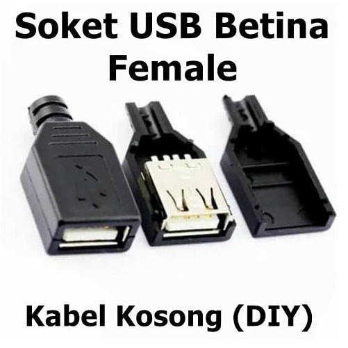 USB Socket Female Connector Shell Plug-4P Socket Empty Connector Female ...