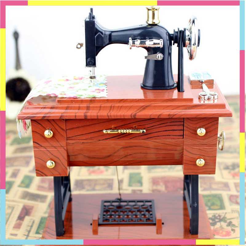 MESIN Sartorius Musical Box Music Box Miniature Shape Sewing Machine ...