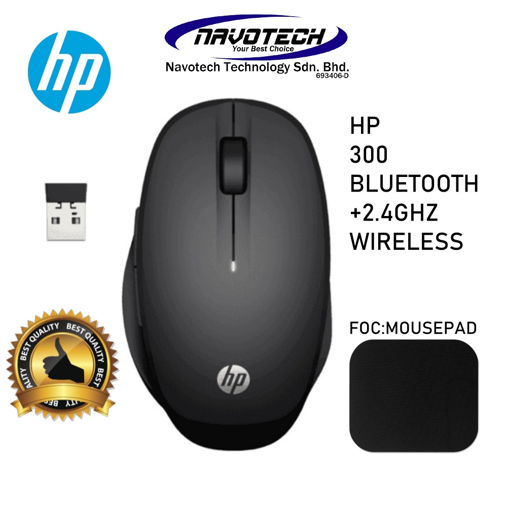 HP 300 Bluetooth and Wireless Dual Mode Mouse - Black | Shopee Malaysia