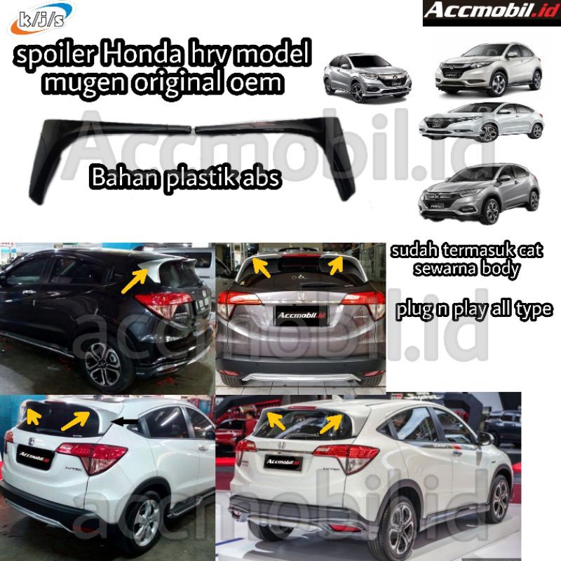 Honda hrv vezel Plastic spoiler mugen model hrv mugen spoiler | Shopee ...
