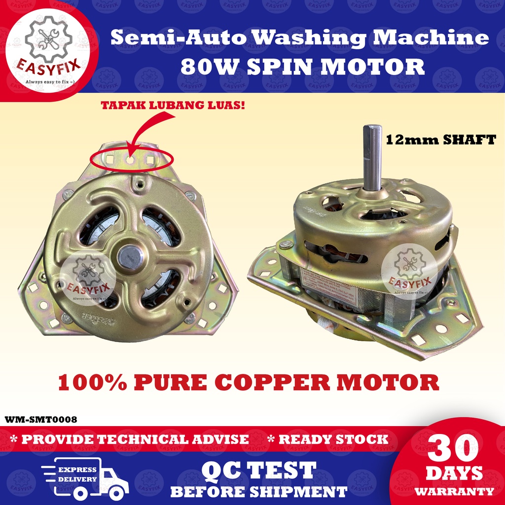 (TYPE A) 80W Spin Motor Semi-Auto Washing Machine (Motor Kering Mesin ...