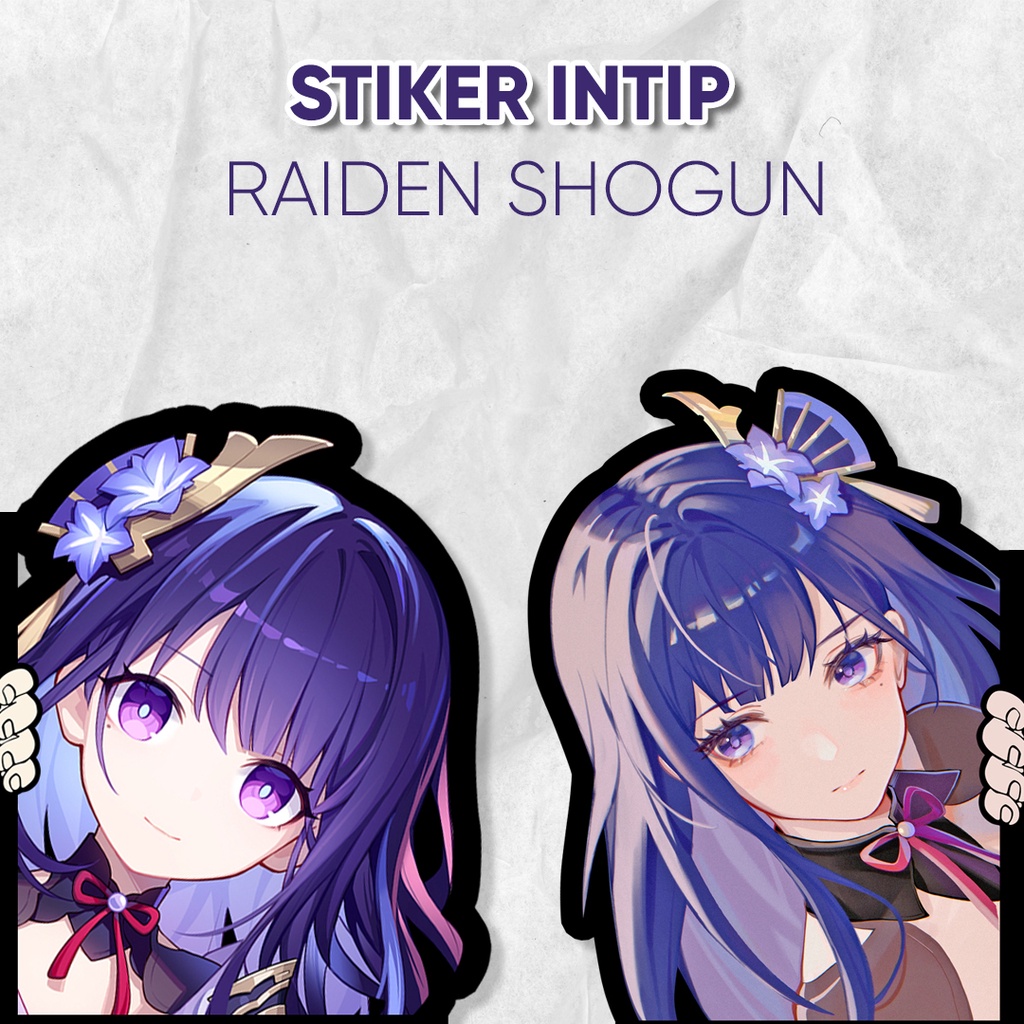 Raiden Shogun Baal Side Peek Sticker Genshin Impact Sticker Waterproof ...