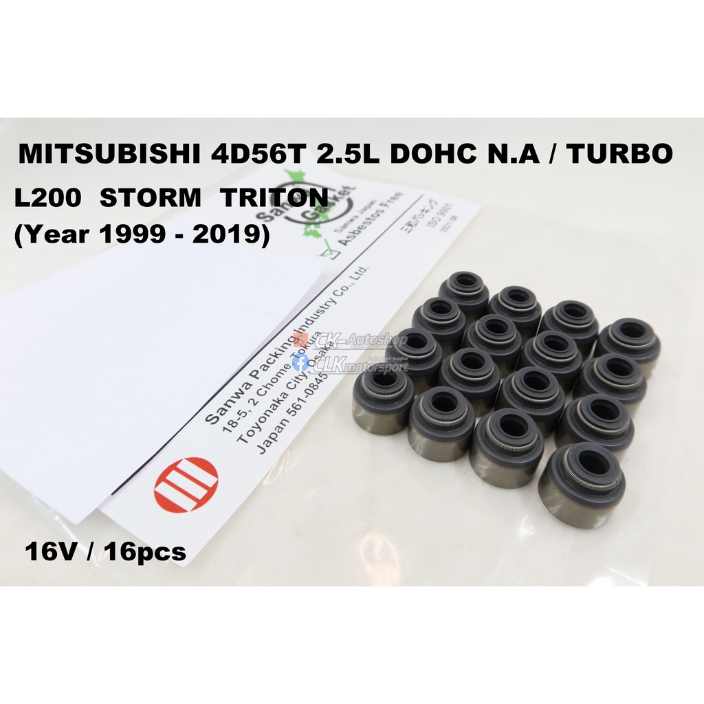 SANWA Japan Viton Valve Seal - Mitsubishi Triton L200 Storm 4D56T DOHC 16V Turbo Diesel ( Year ...