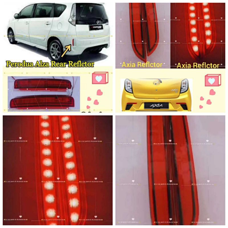 Alza Axia Se Myvi Icon Rear Reflective Bumper Bonnet Reflector Tail ...