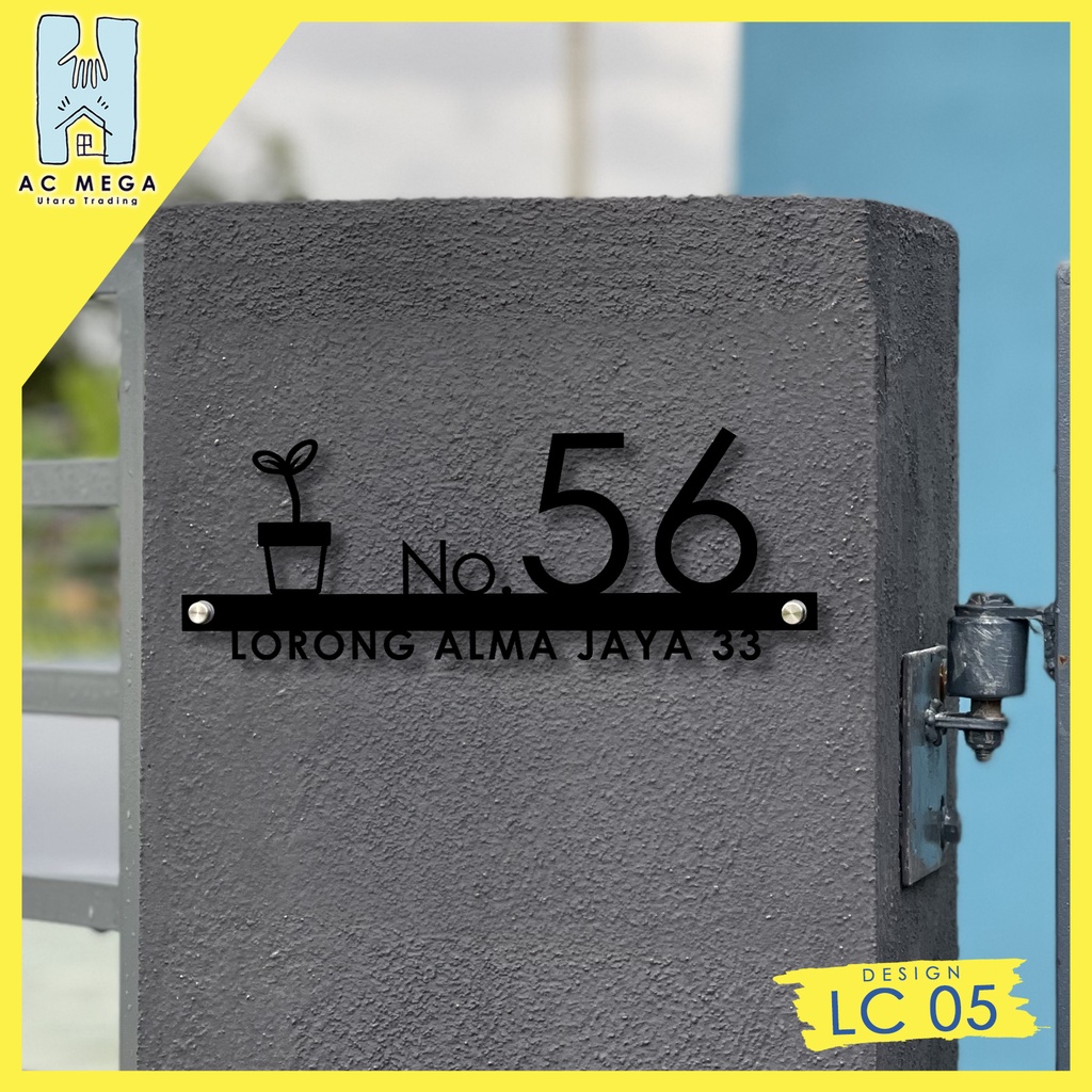 house number | nombor rumah | sign plate acrylic | number rumah | plate ...