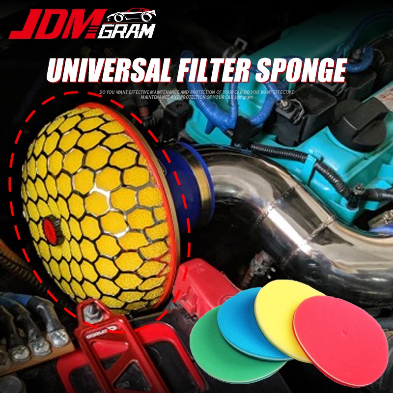 JDMGRAM Universal Car Air Filter Sponge 3 Layer Cover Auto Super Power ...