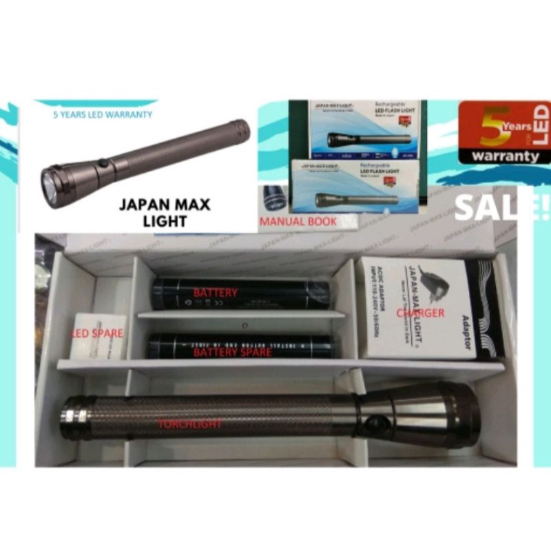 JAPAN MAX LIGHT 🇯🇵 lighting(RECHARGEABLE LED HEAVY DUTY TORCHLIGHT ...