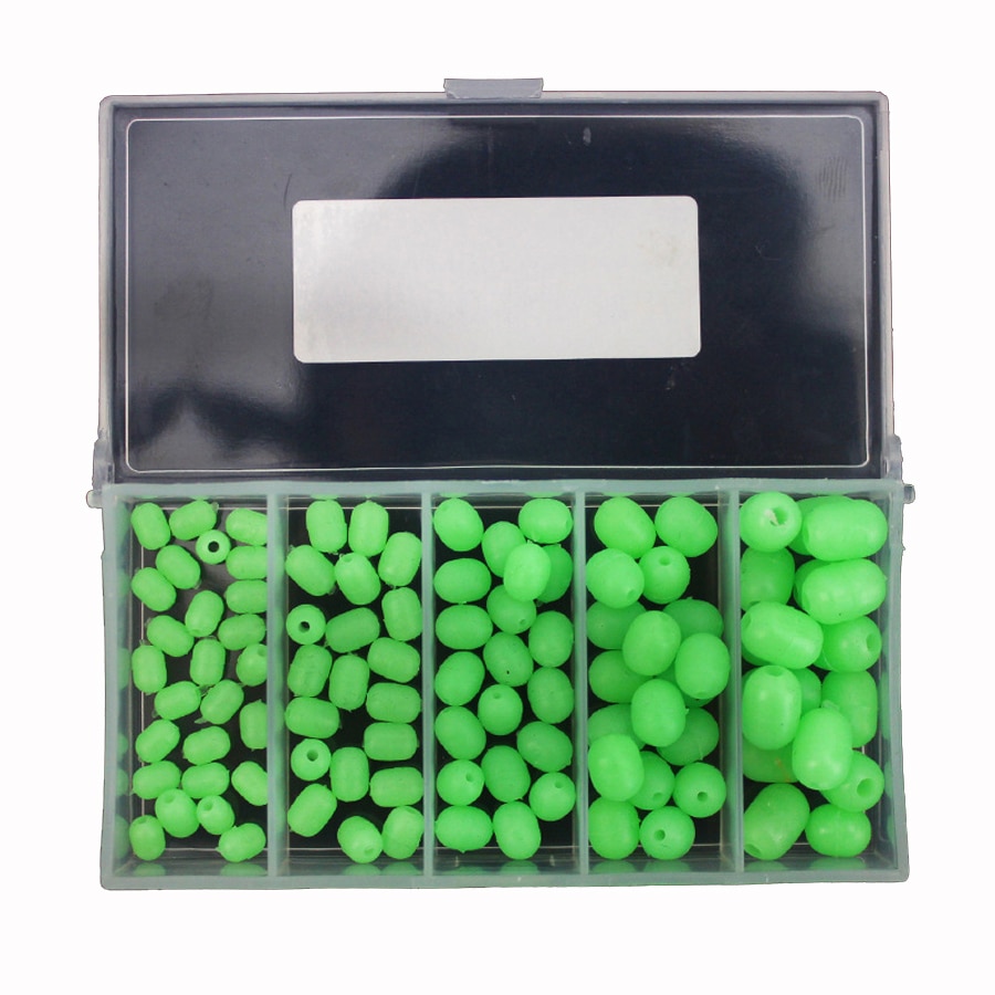 100pcs Hard Glowing Fishing Beads Floats Round Stopper Luminous Bulk ...