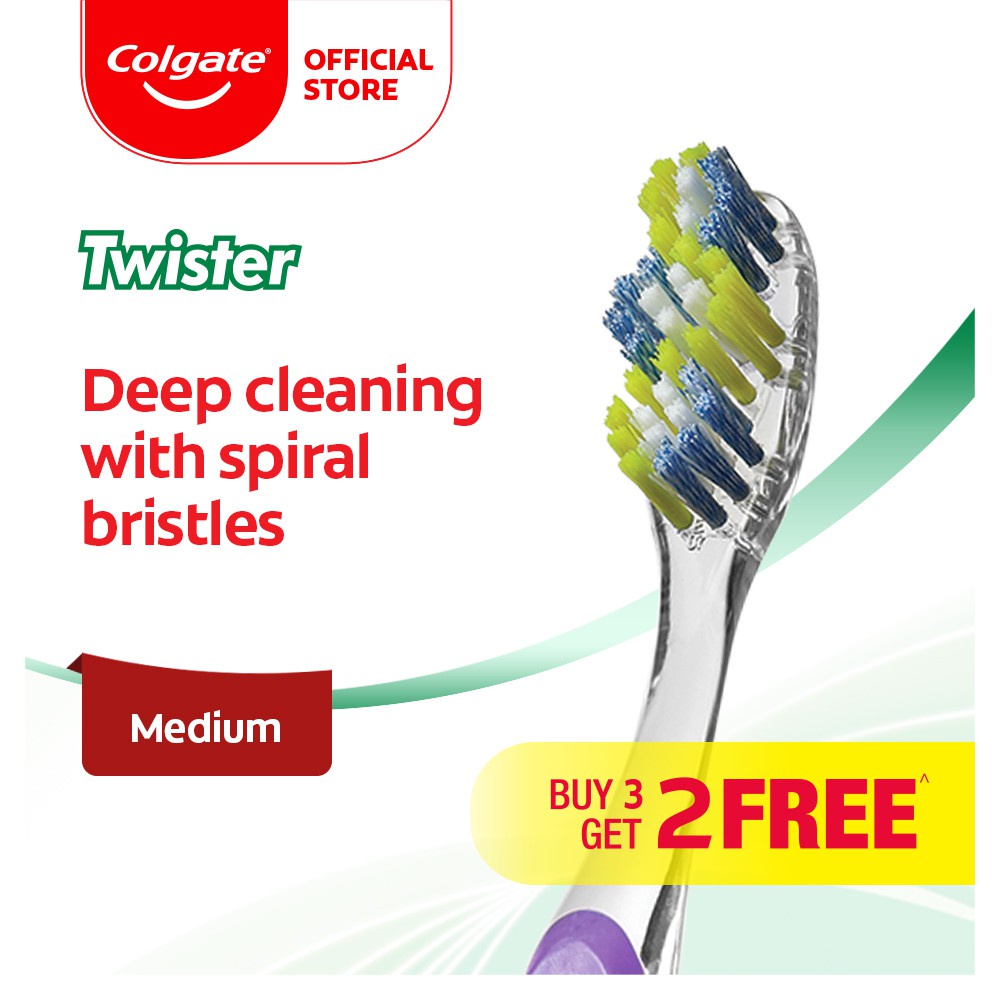 Colgate Twister Toothbrush Valuepack 5s (Medium) | Shopee Malaysia