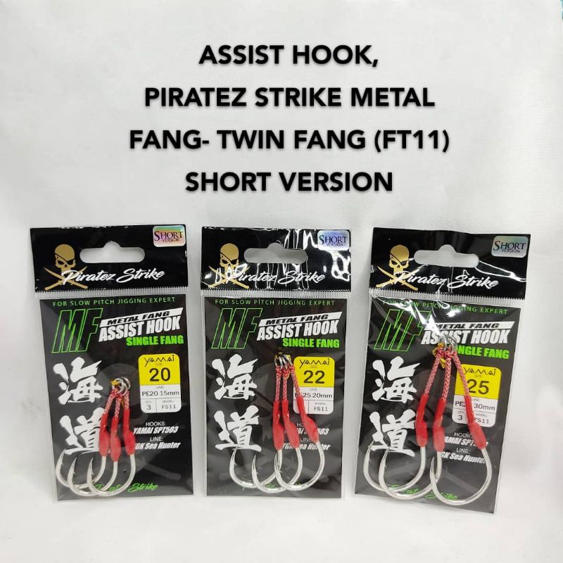 💥 LONG & SHORT VERSION 💥 PIRATEZ STIKE METAL FANG-TWIN FANG ASSIST HOOK ...
