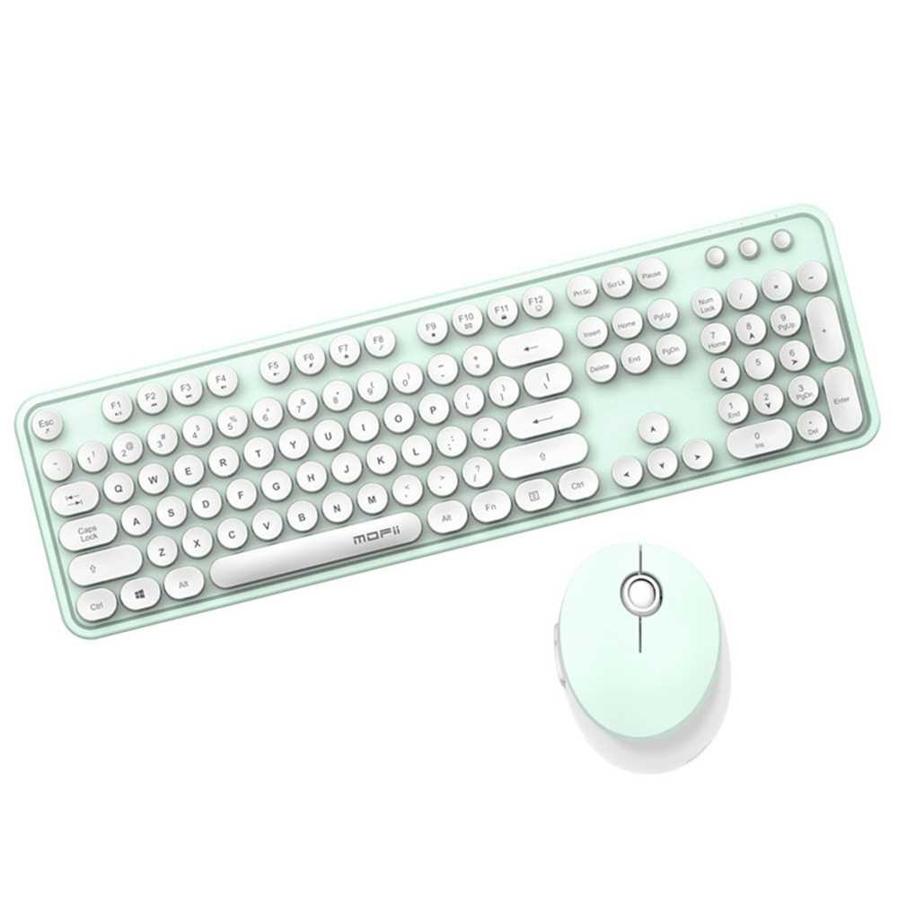 Cordless Mechanical Keyboard Mouse Round Cap Keyboard Office Desktop ...