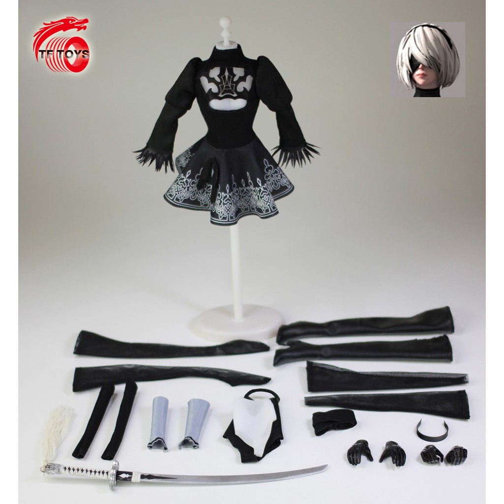 TF TOYS TF01 1/6 Scale NieR:Automata 2B Costume Set With Head Fit 12 ...