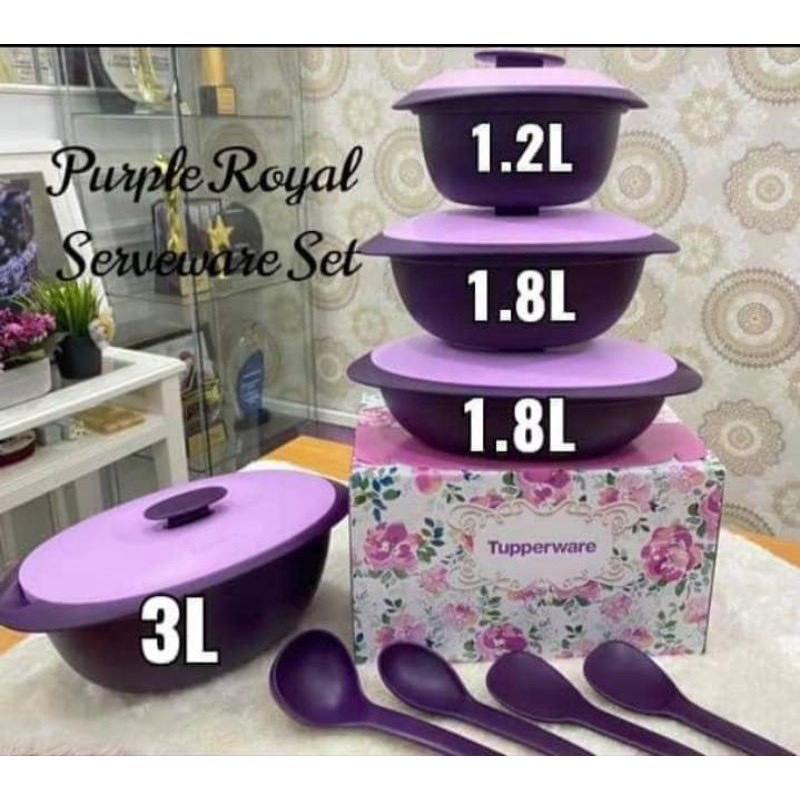 Tupperware Purple Royal Serveware Set tupperware purple container 1.2L ...