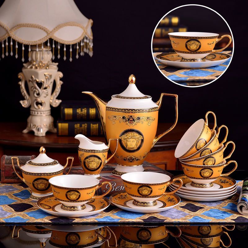 15pax Tea set set household ceramic teacup high-end European tea set ...