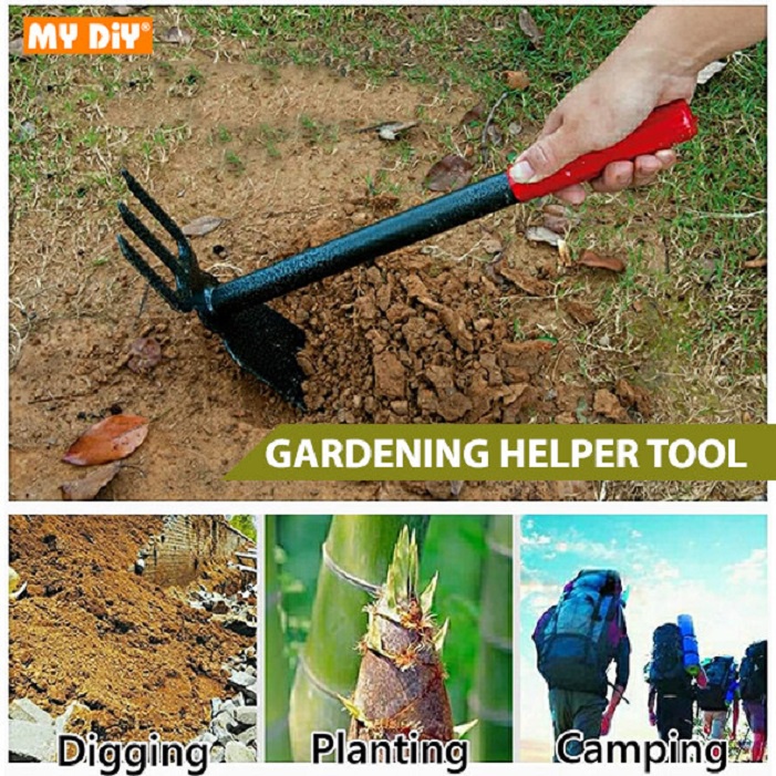MYDIYHOMEDEPOT - Gardening Tools Metal Mini Hoe Rake Double Sided Hoe ...