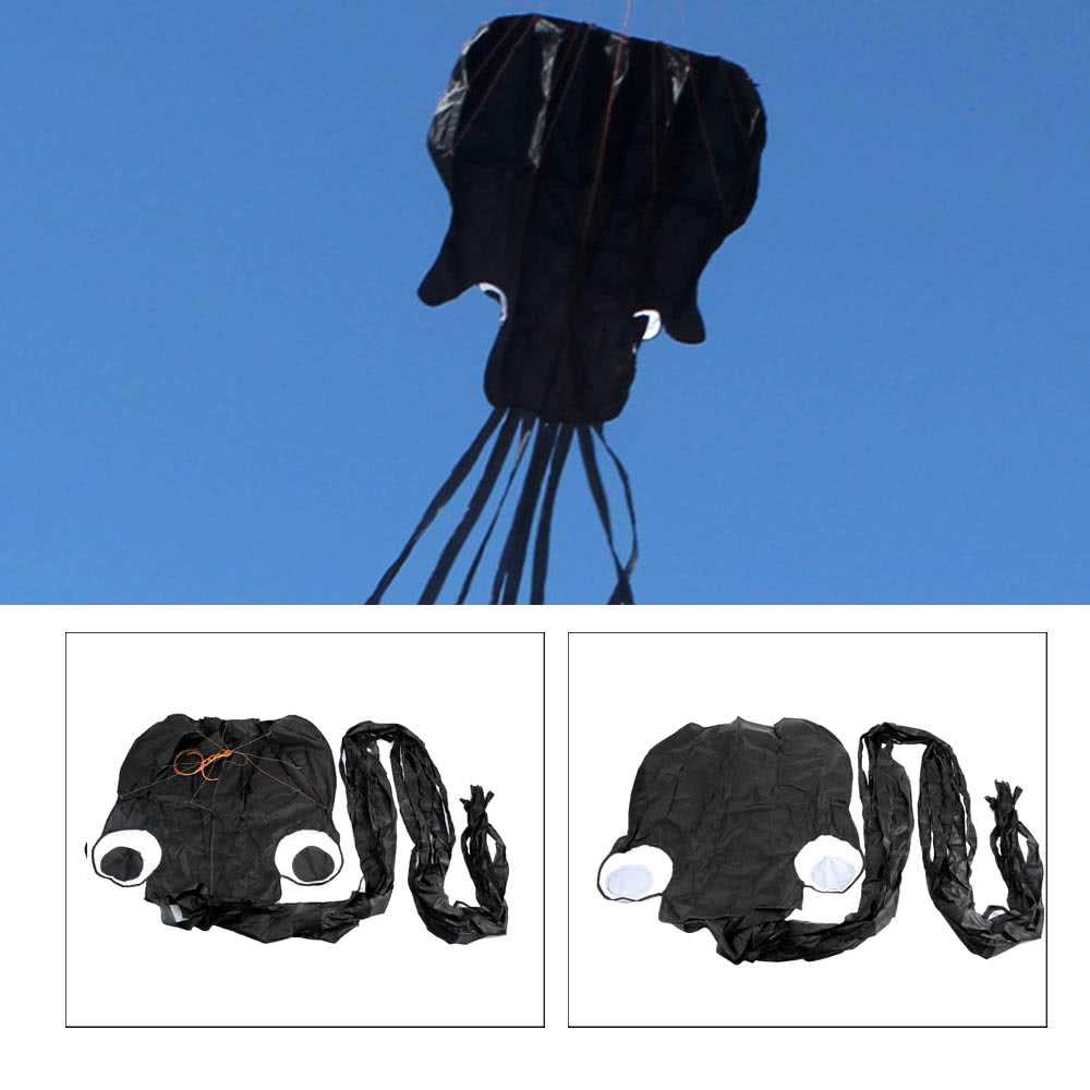 4M Octopus Kite Long Soft Kite with Handle Line Outdoor Sports (black ...