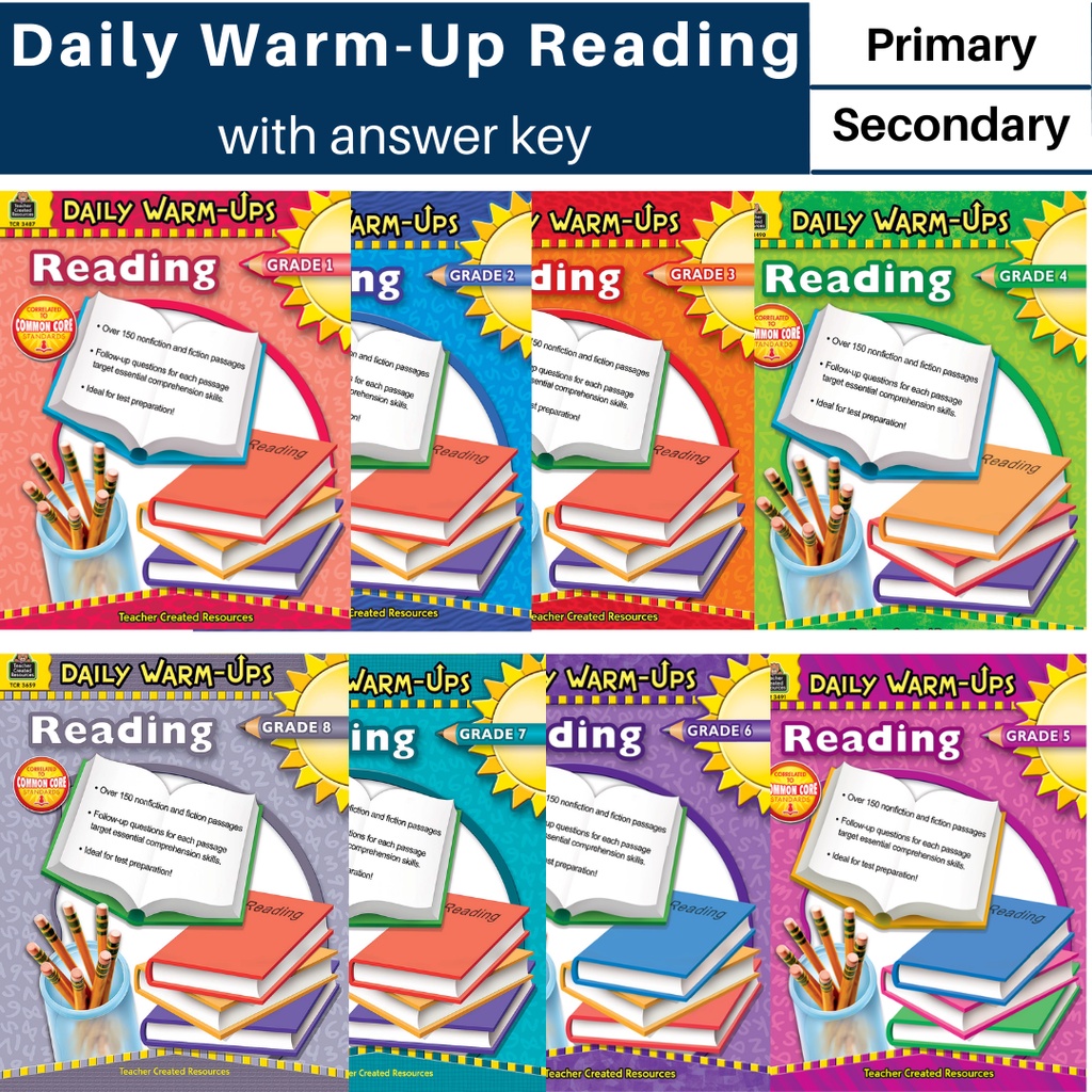 5PS Daily Warm-Ups Reading English Comprehension Year 1 - Year 8 | With ...