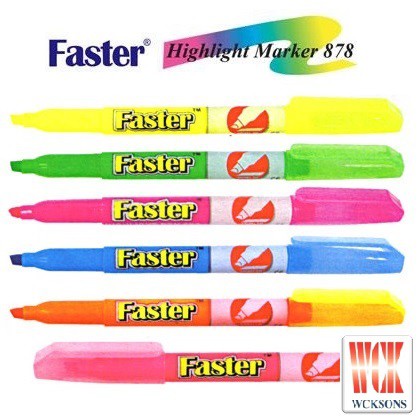 FASTER HIGHLIGHTER MARKER 878 ( AVAILABLE IN 6 COLOURS ) | Shopee Malaysia