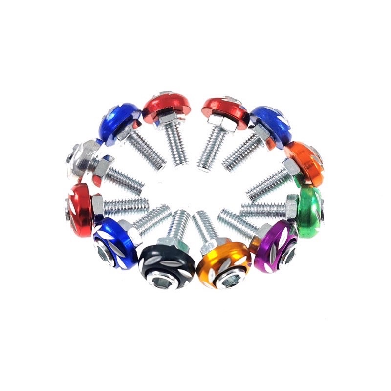 Universal Screw & Nut Alloy Color M6 Number Plate Coverset Cowling ...