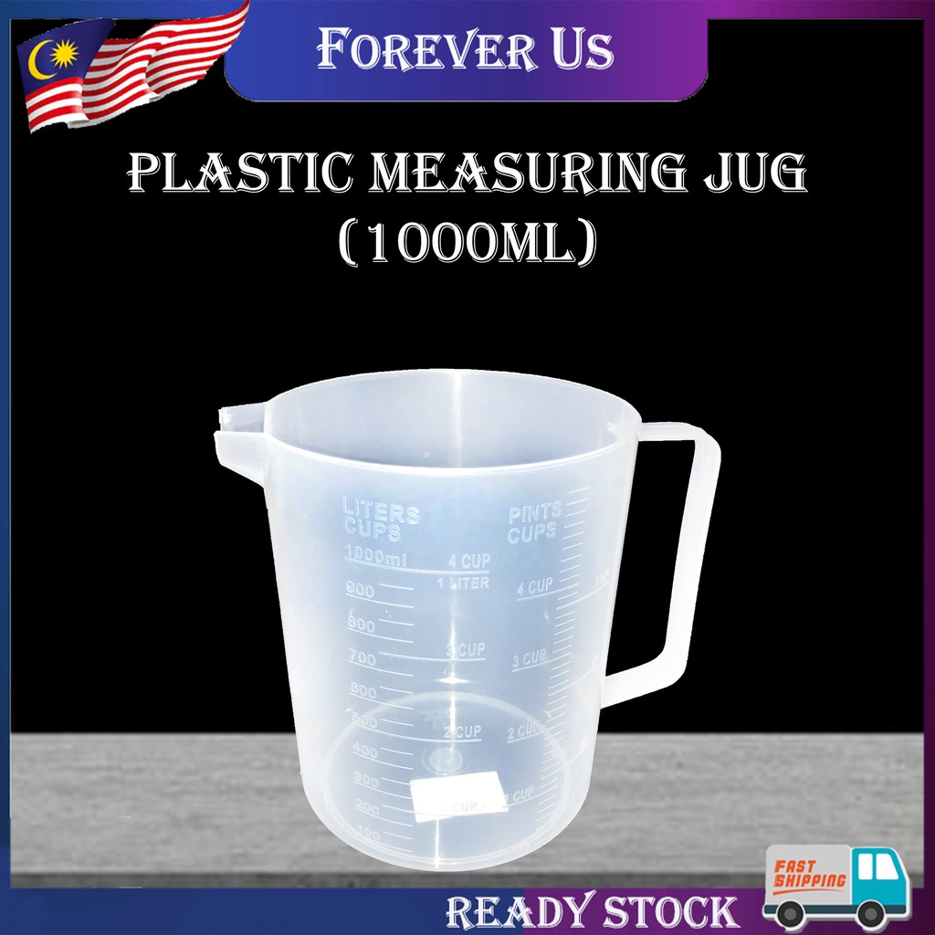 1000ml / 500ml Plastic Measuring Jug Clear Plastic for Baking ...
