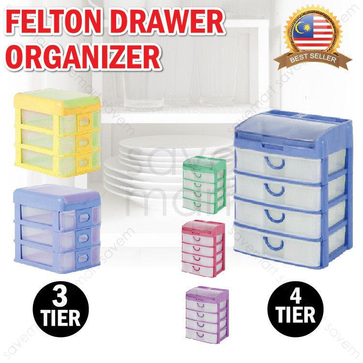 FELTON Organizer Drawers 3 & 4 Tiers Document Paper Stationery/Rak ...