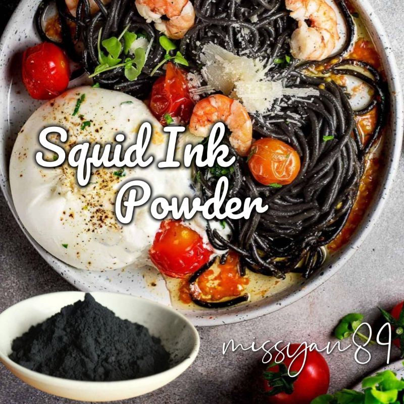 Black Squid Ink Powder 墨鱼汁粉 Calamari Powder Edible Food Grade Serbuk ...