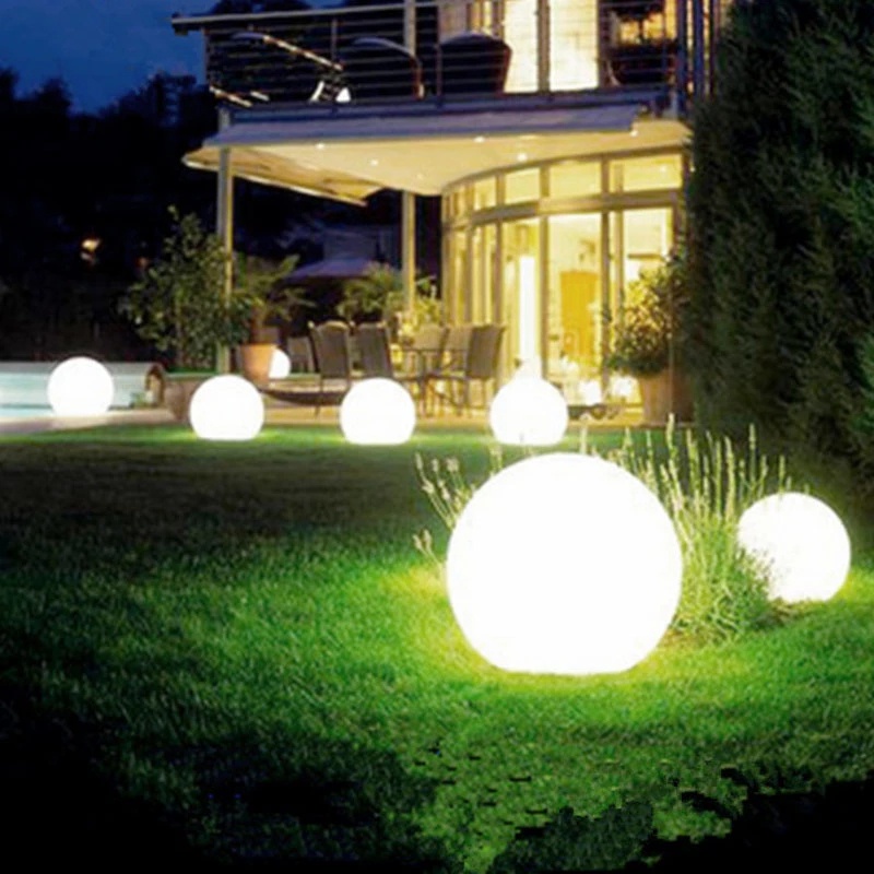 Home Garden Round Lawn Light, LED Solar Light Outdoor Night Light ...