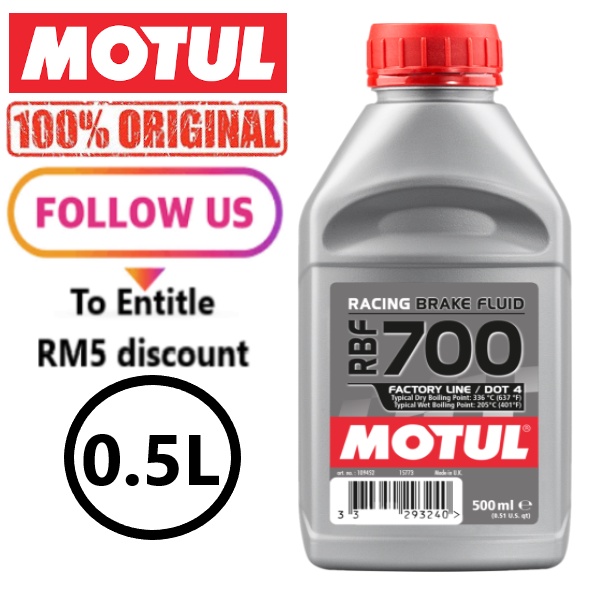 Motul RBF 700 Racing Brake Fluid Dot 4 (Made In France) 500ml 100% ...