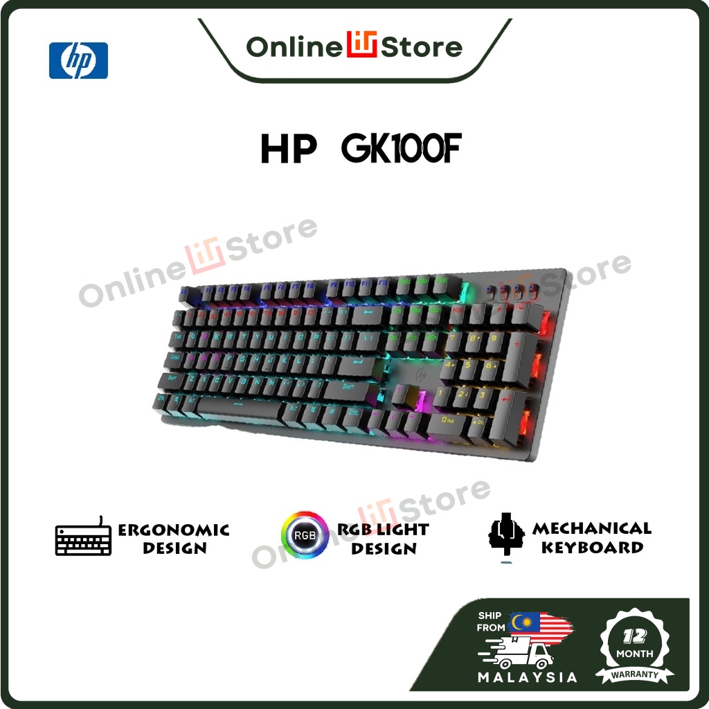 HP GK100F REAL WIRED MECHANICAL MIXED BACKLIGHT GAMING KEYBOARD WITH ...