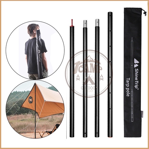 Thicken Aluminum Alloy Tent Pole Adjustable Tent Support Rods Beach ...