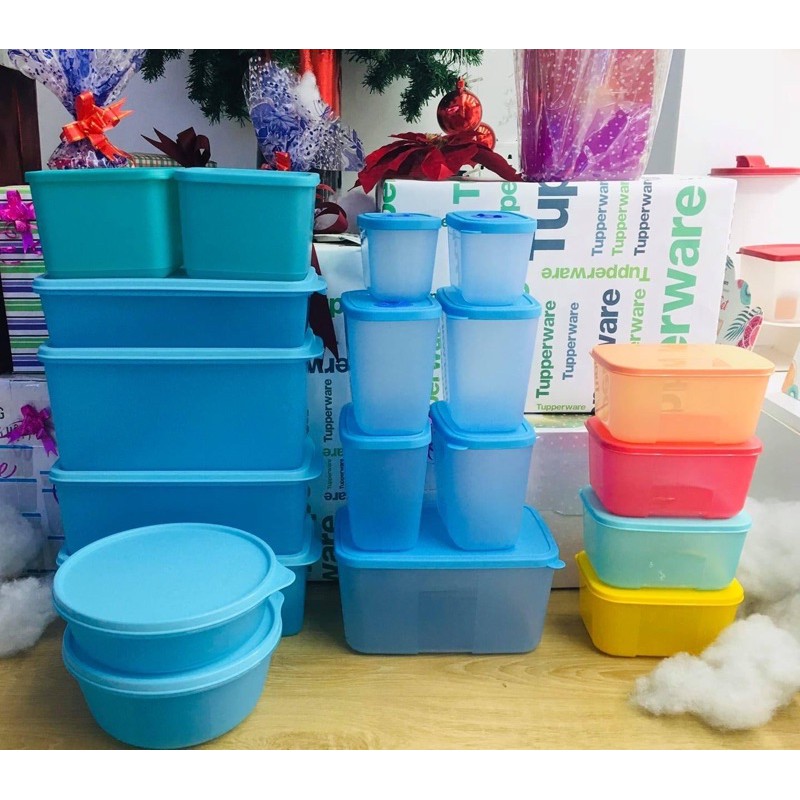 Set of frozen and cool storage in Tupperware 19 boxes | Shopee Malaysia