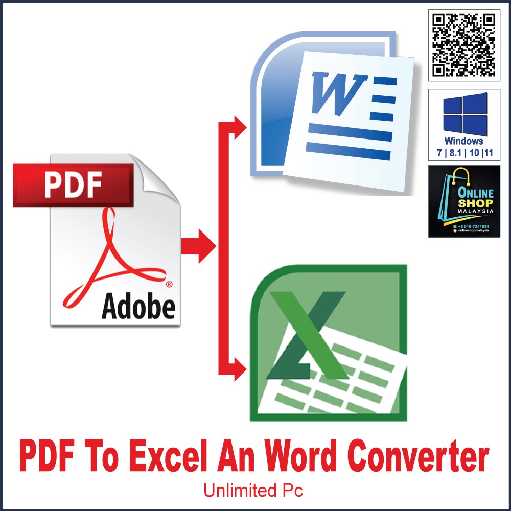 PDF To Word & Excel Converter | Unlimited Pc | Shopee Malaysia