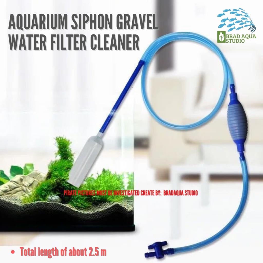 AQUARIUM Siphon Gravel Water Filter Cleaner Fish Tank Vacuum Water ...
