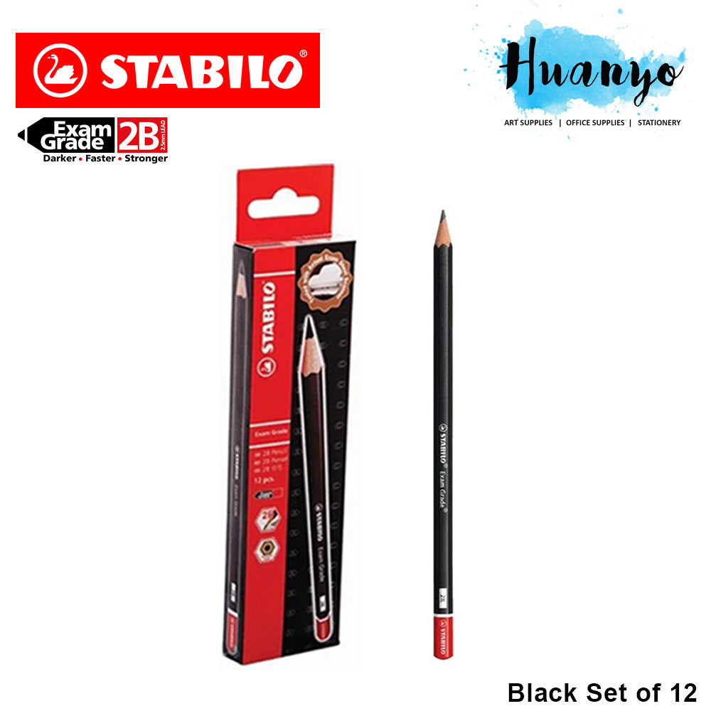 Stabilo Exam Grade 2B Pencil (Black & Colour Series, Set of 12 / 6 ...