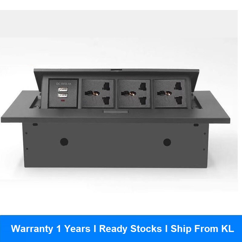 Table Top Console With Flipper Cover - Power Socket With USB Port ...