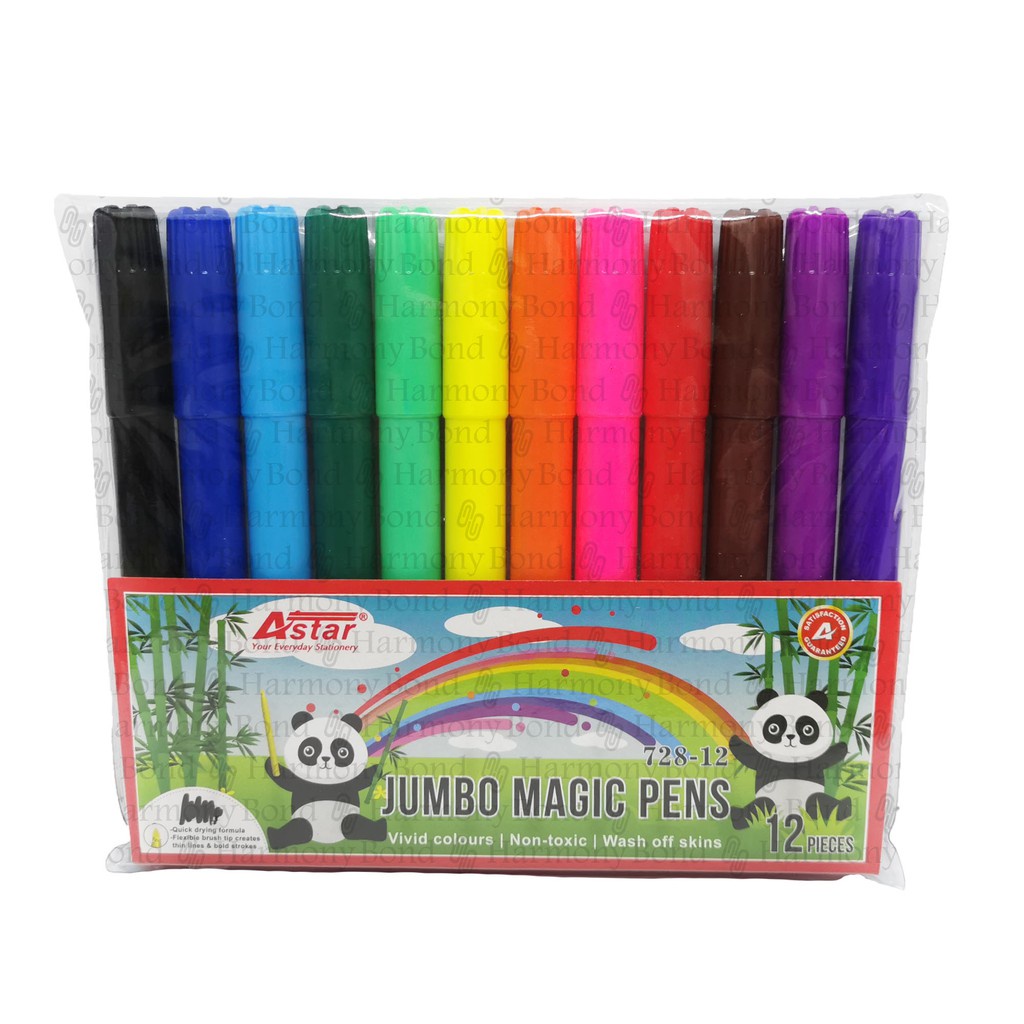 Astar Jumbo Magic Pen (728-12 / 12 Colours) | Shopee Malaysia