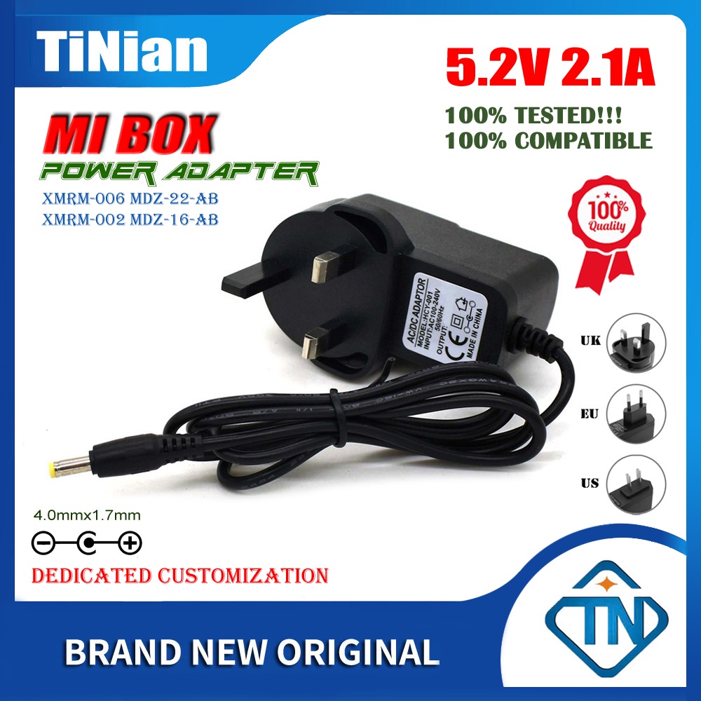 5.2V 2.1A AC/DC Adapter for Xiaomi Mi Box S HDR XMRM-006 MDZ-22-AB TV ...