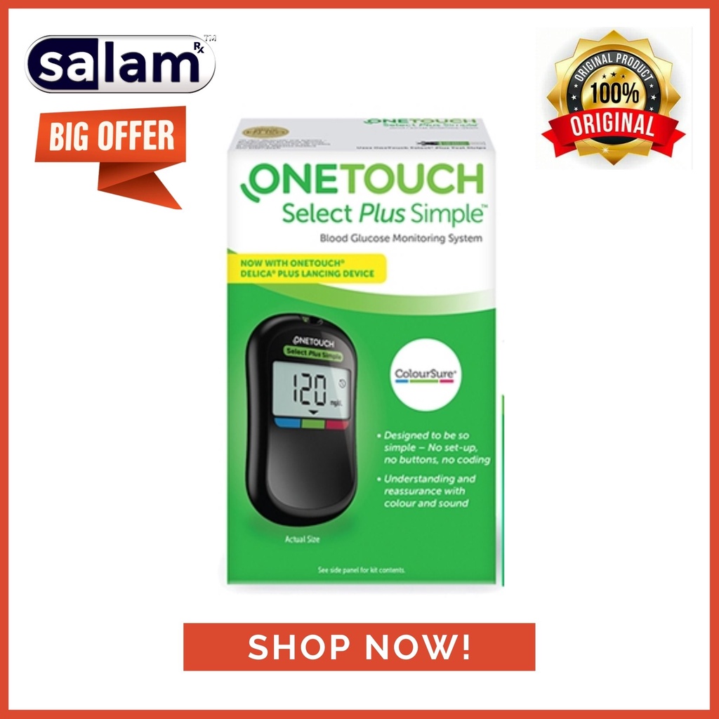 ONE TOUCH SELECT PLUS SIMPLE GLUCOSE METER / TEST STRIP 25S / ONE TOUCH ...
