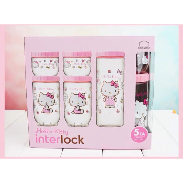 [Ready Stock]Hello Kitty Lock n Lock 5in1 Container | Shopee Malaysia