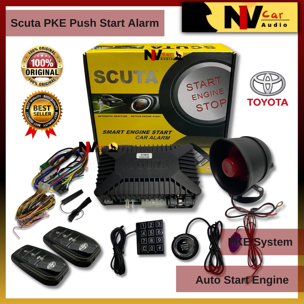 🔥🔥Scuta Push Start Alarm Passive Keyless Entry System with Keypad for ...