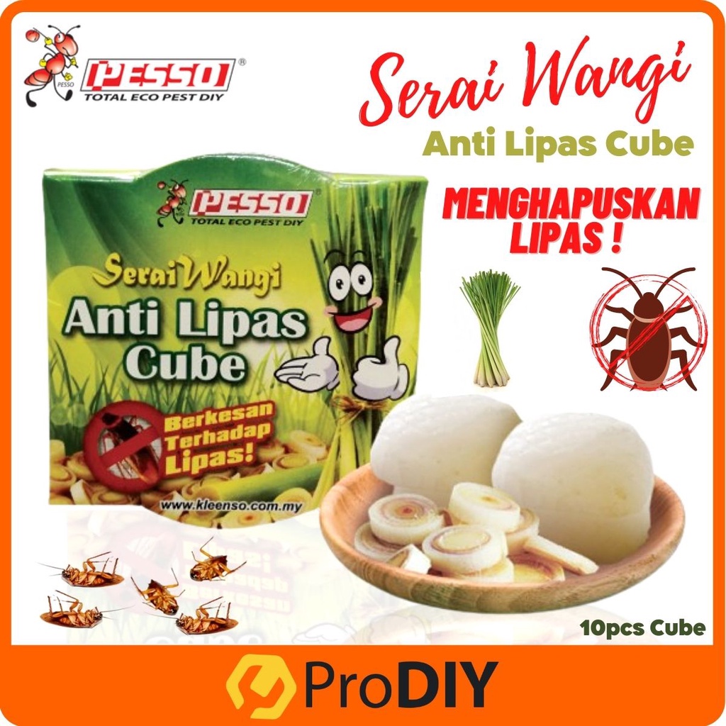 Pesso Serai Wangi Anti Lipas Cockroach Cube Natural Lemongrass 10Pieces ...