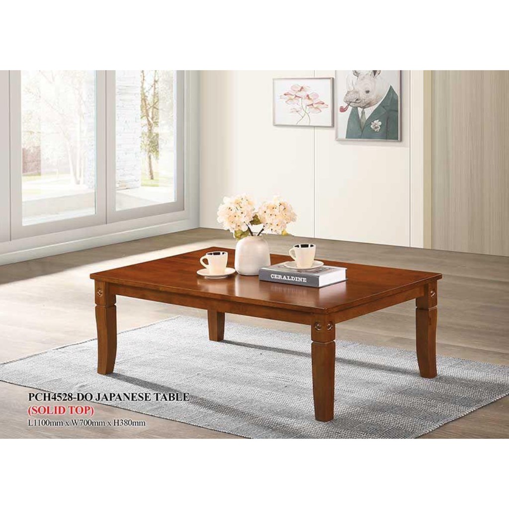 Full Solid Wood Japanese Table Coffee Table dirty oak / Meja Kopi ...